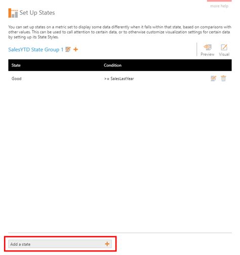 Set Up States On A Metric Set Analyze Data Documentation Learning