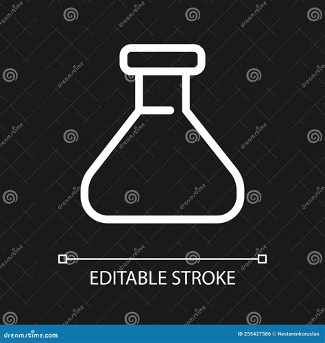 Erlenmeyer Flask Pixel Perfect White Linear Ui Icon For Dark Theme Vector Illustration