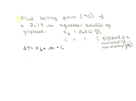 Solved Calculate The Boiling Point In Degrees Celsius Of A 1807 M