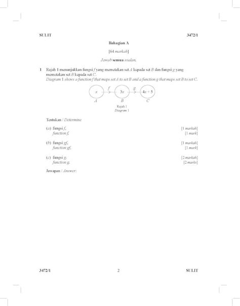Marking Scheme Spm Form 4 Additional Mathematics Trial Examination Papers Sap Publications