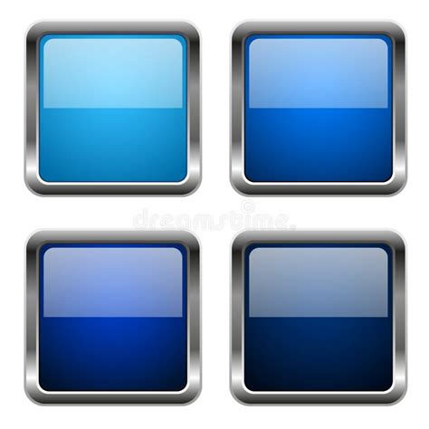 Chrome Square Buttons Stock Illustration Illustration Of Painting