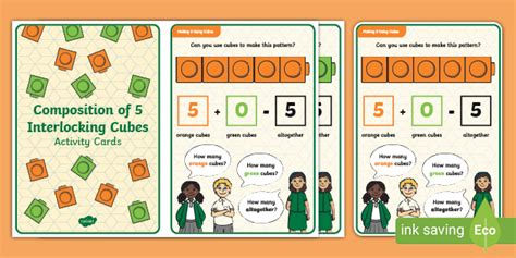 👉 Composition Of 5 Interlocking Cubes Activity Cards