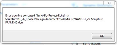Dyn Error Opening Corrupted Revit Dynamo
