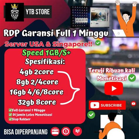 jual rdp windows 7 hari bisa di perpanjang bergaransi shopee