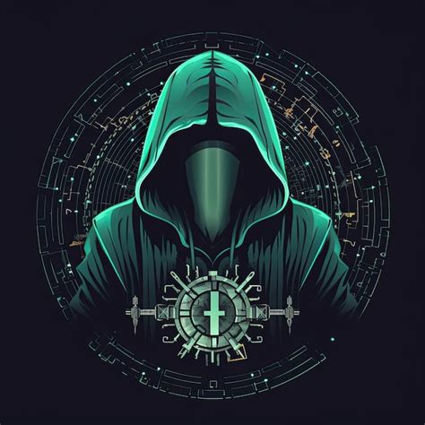 Premium Photo Logo With A Hooded Hacker