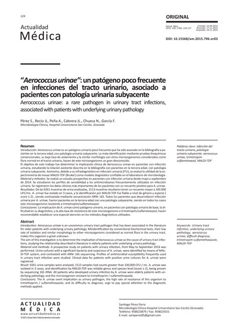 Pdf Aerococcus Urinae A Rare Pathogen In Urinary Tract Infections Associated With Patients