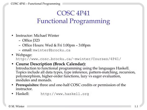 Ppt Cosc 4p41 Functional Programming Powerpoint Presentation Free