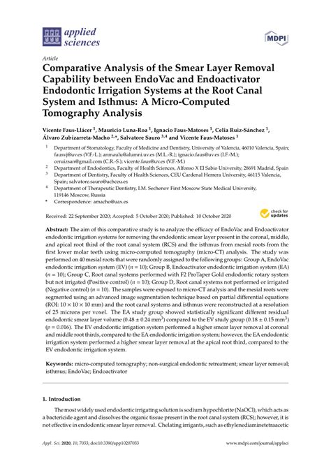 Pdf Comparative Analysis Of The Smear Layer Removal Capability