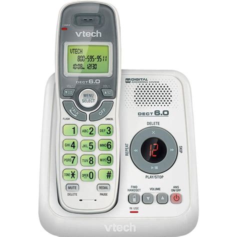 VTech DECT 6 0 Cordless Phone With Answering System With Caller ID CS6124 The Home Depot