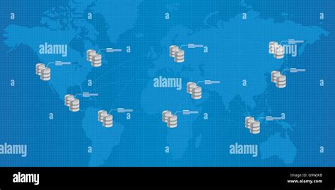 Database Distribution Interconnected Analysis Business Intelligence Illustration Stock Vector