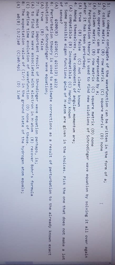 Solved I 1 The Complex Conjugate Of The Wave Function Can