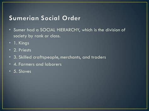 Sumerian Social Hierarchy