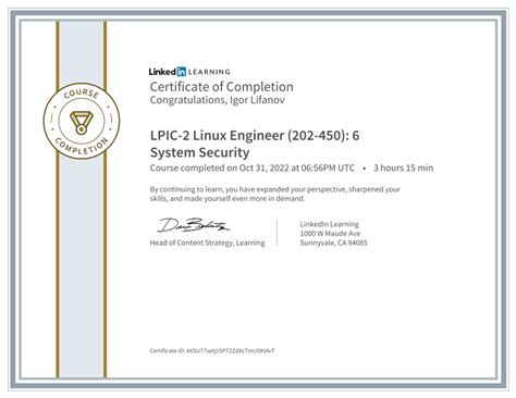 igor lifanov on linkedin certificate of completion
