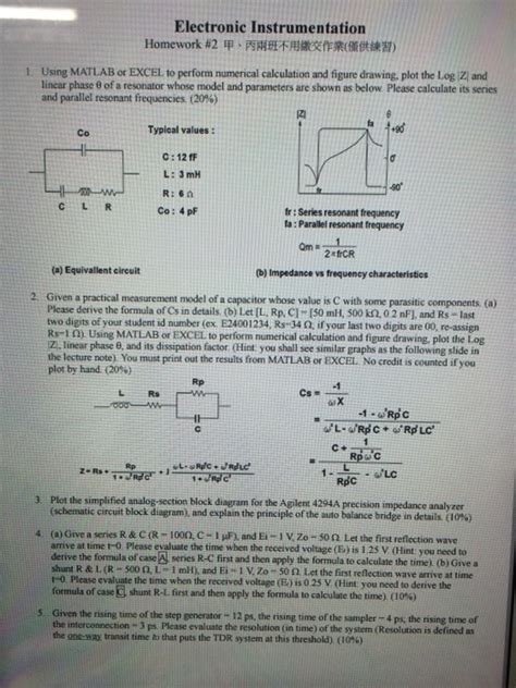 Solved Electronic Instrumentation Homework