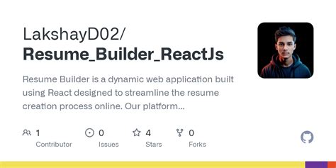 Github Lakshayd02resumebuilderreactjs Resume Builder Is A Dynamic