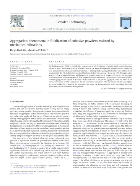 Pdf Aggregation Phenomena In Fluidization Of Cohesive Powders