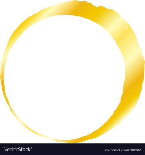 Hand Drawn Gold Brushstroke Circle Royalty Free Vector Image