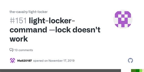 Light Locker Command Lock Doesnt Work · Issue 151 · The Cavalry