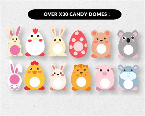 Easter Candy Dome Svg Bundle Easter Candy Holder Svg Bunny Etsy