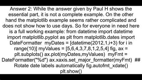 Editing The Date Formatting Of X Axis Tick Labels Youtube
