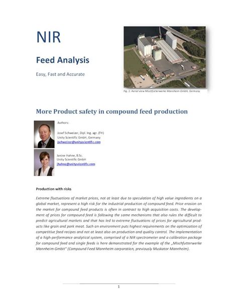 Pdf Nir Spectroscopy In The Compound Feed Industry Final Scientific
