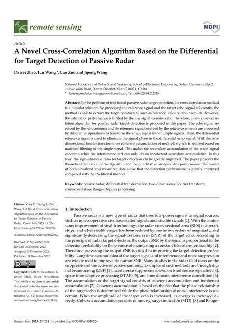 pdf a novel cross correlation algorithm based on the differential for