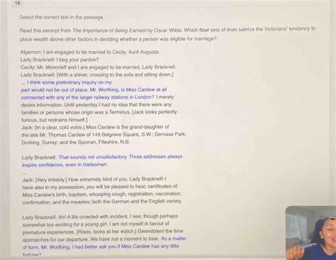Solved 18 Select The Correct Text In The Passage Read This Excerpt