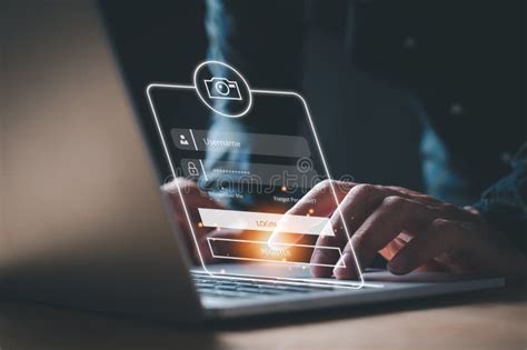 Businessman Typing On Keyboard Laptop Computer To Input Username And Password Secure Internet