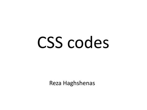 PPT CSS Codes PowerPoint Presentation Free Download ID 2357711