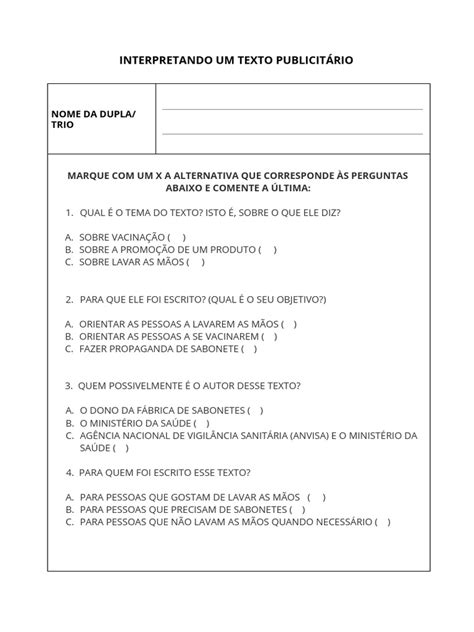 Atividade Para Imprimir Interpretando Texto Lp02 06sqa02 Pdf