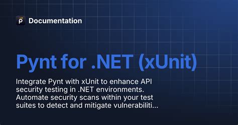 Pynt For Net Xunit Documentation Pynt For Net Xunit Documentation
