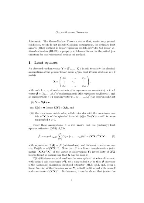pdf gauss markov theorem