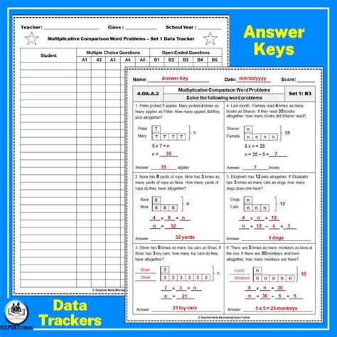 Multiplicative Comparison Word Problems Worksheets Set 1 Expertuition