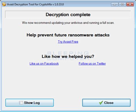 Avast Releases A Decryptor For Offline Versions Of The Cryptomix Ransomware