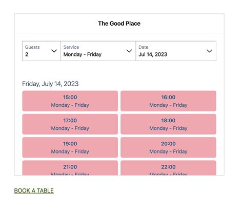 Reservation Form Embed Widget Alex Reservations Wordpress Plugin
