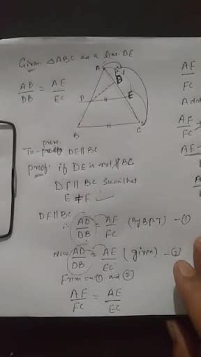 Theorem If A Line Divides Any Two Sides Of A Triangle In The Sa