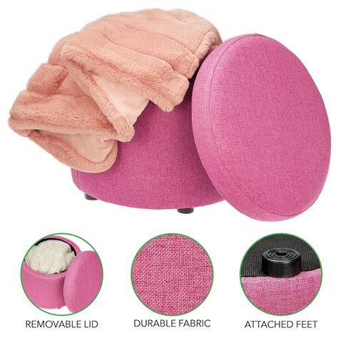 Mdesign Modern Small Round Footstool Storage Ottoman Furniture Seat Michaels
