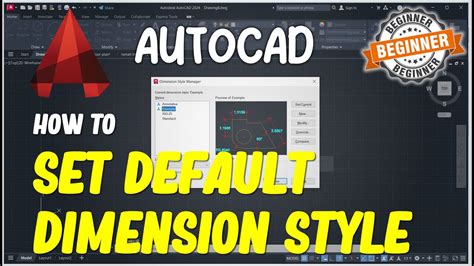 Autocad How To Set Default Dimension Style Youtube