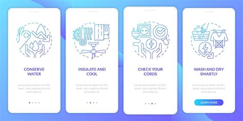 Premium Vector Energy Efficiency At Home Blue Gradient Onboarding