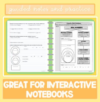 Classify Real Numbers Guided Notes And Practice By Sweet As Pi
