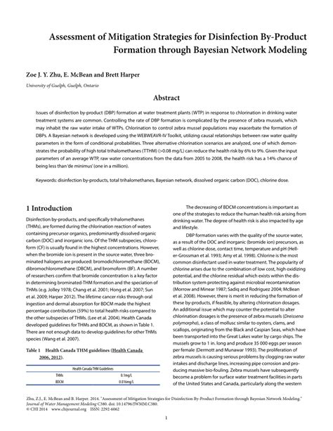 Pdf Assessment Of Mitigation Strategies For Disinfection By Product