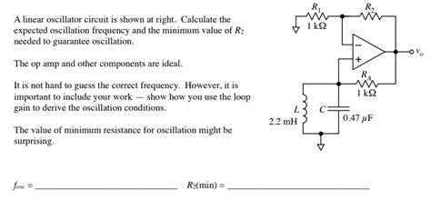 solved a linear oscillator circuit is shown at right