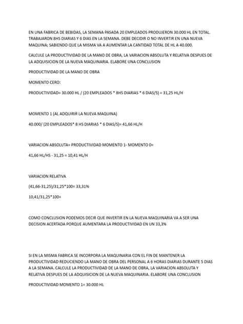 Variacion Absoluta Y Relativa Pdf Business Economias