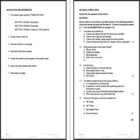 Grade 9 Life Orientation November Paper And Memo 2023 Classroom101
