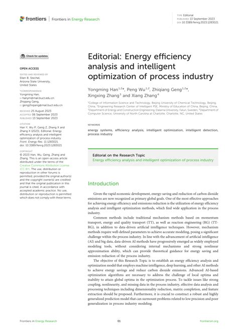 Pdf Editorial Energy Efficiency Analysis And Intelligent Pdf Editorial Energy Efficiency Analysis And Intelligent