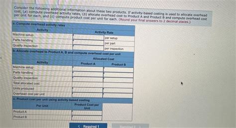 solved consider the following data for two products of
