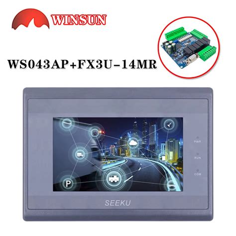 With Fx3u 14mr Fx3u Hmi Plc Support Ws 043ap Touch Screen Relay Controller With Rs232 Cable Rtu