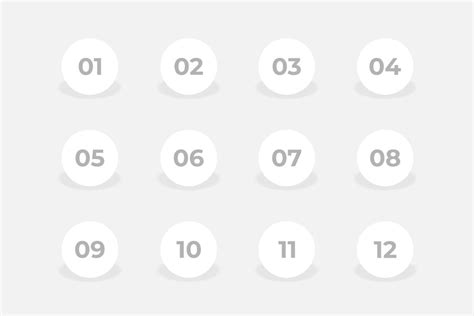 premium vector bullet points numbers from one to twelve