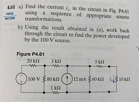 Answered: 4.61 a) Find the current i, in the… | bartleby