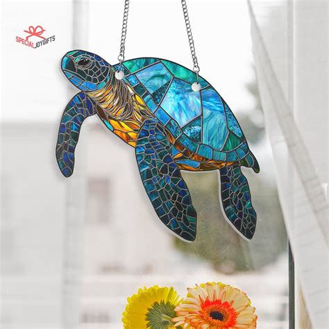 Sea Turtle Acrylic Window Hanging Turtle Acrylic Suncatcher Turtle Ornament Turtle Window